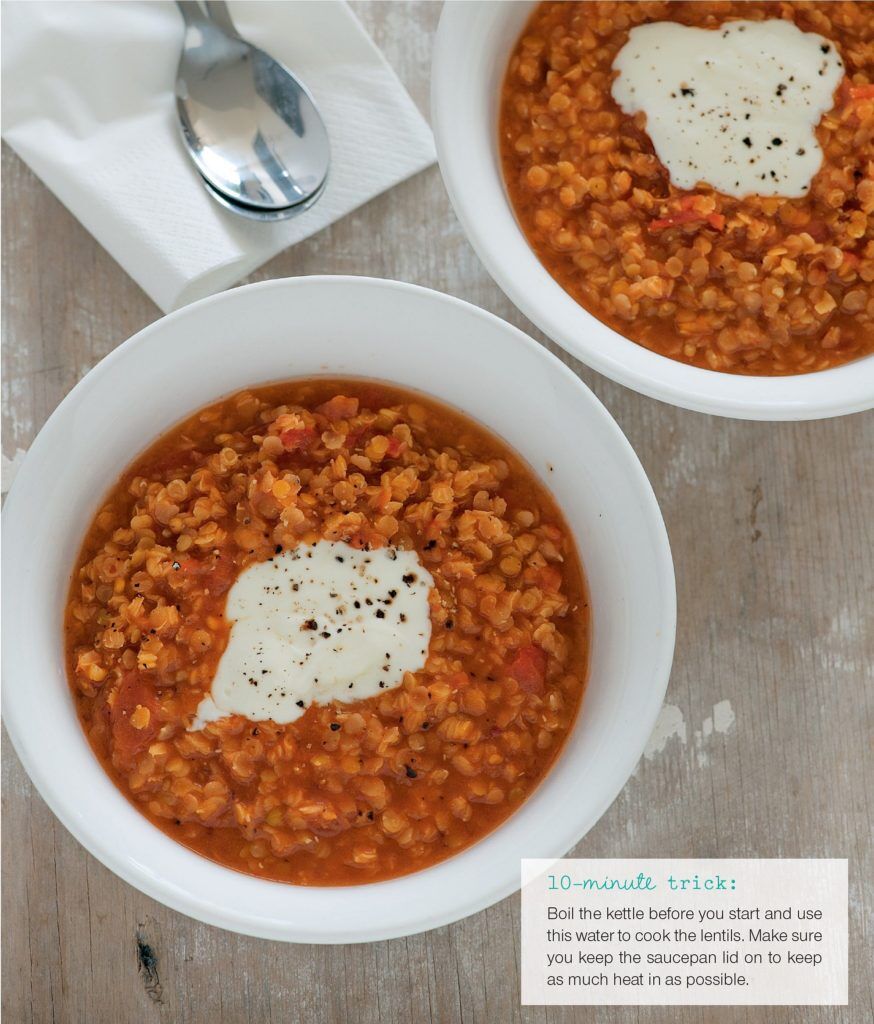 red split lentils soup
