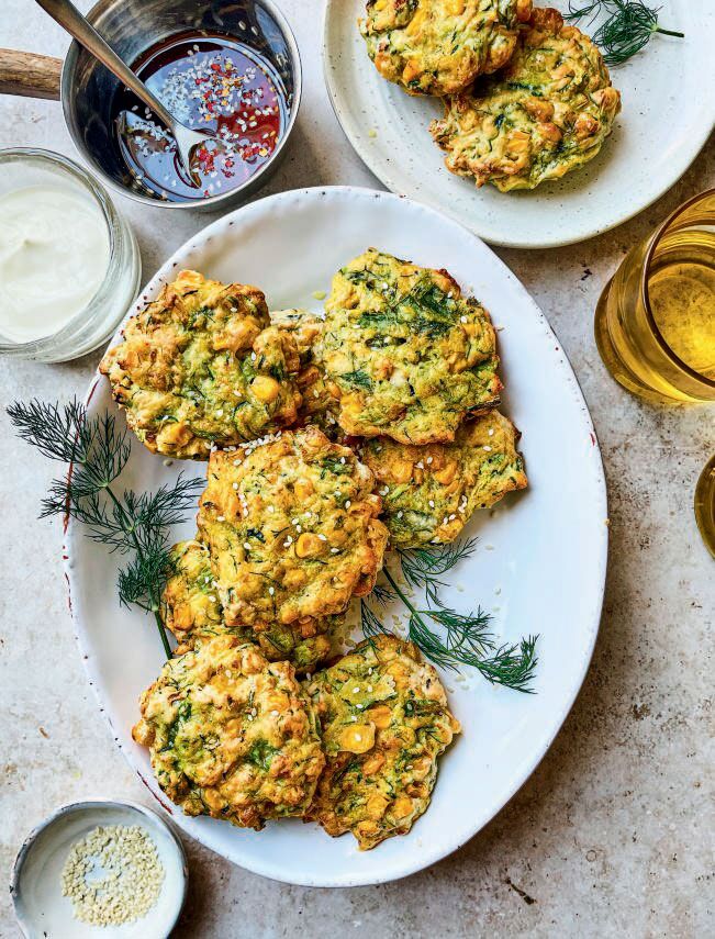 Vegan Air Fryer Sweetcorn & Courgette Fritters Recipe | Veganuary