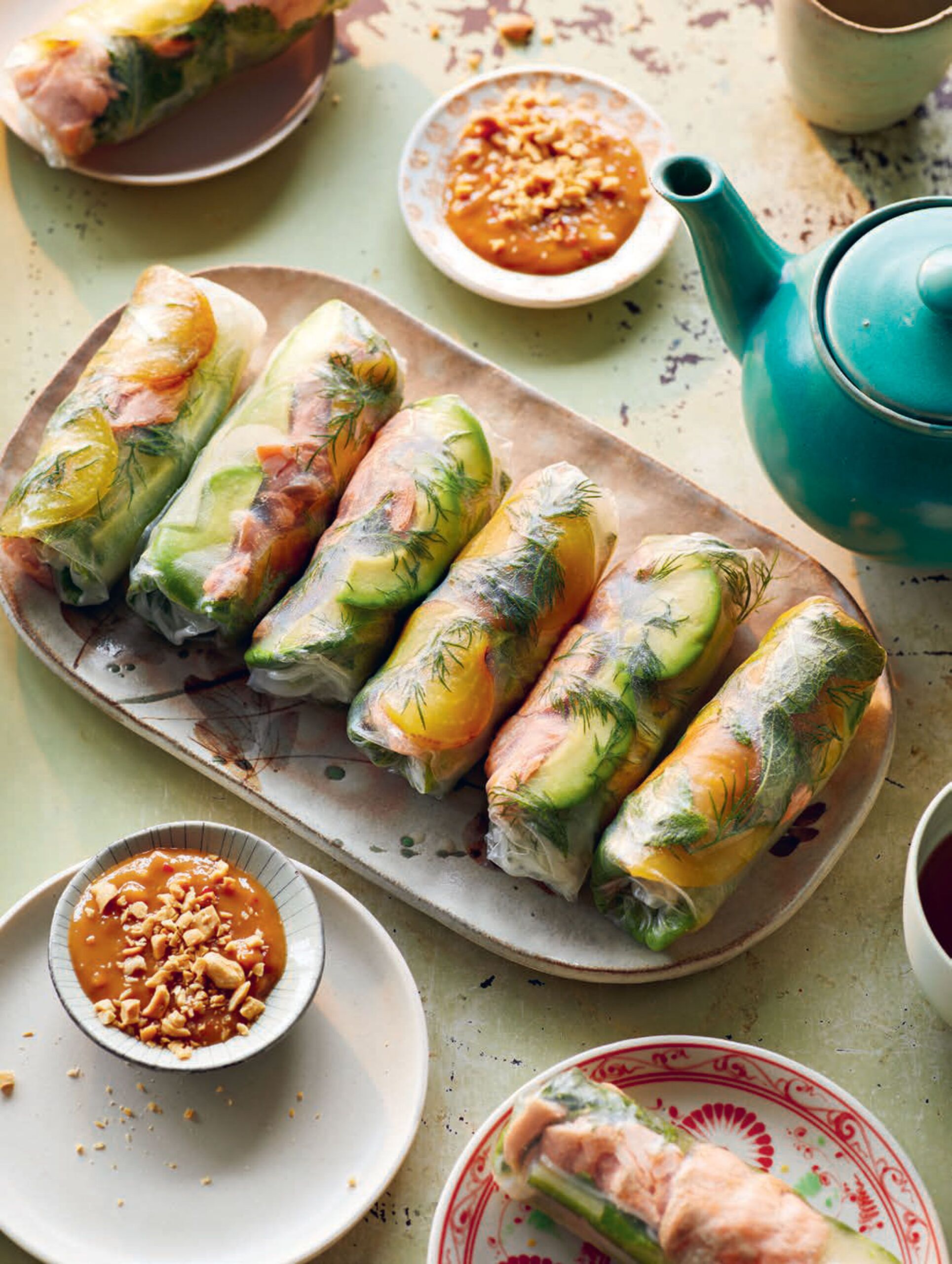 Salmon and Avocado Summer Rolls Recipe | Vietnamese Rice Paper Rolls