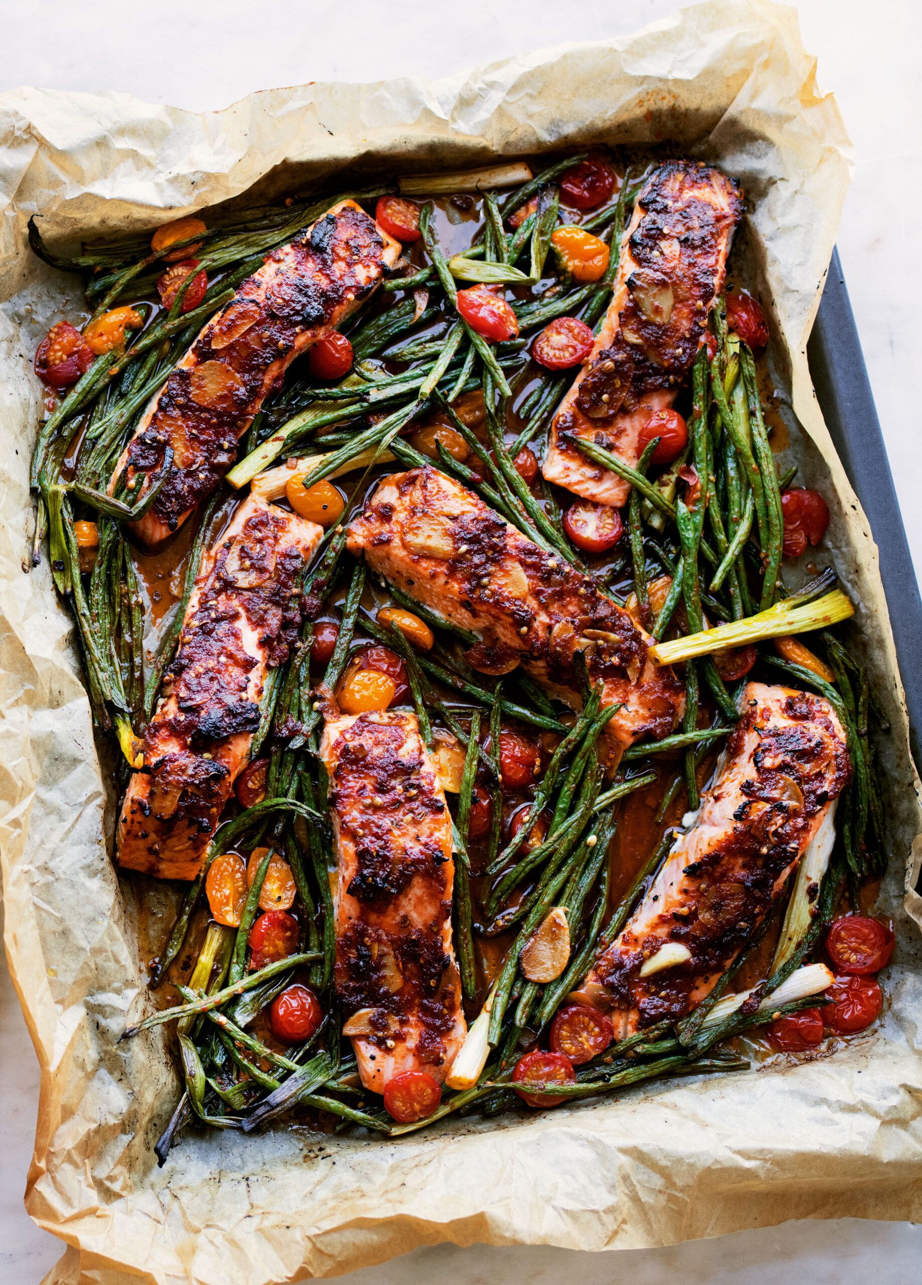 Ottolenghi Puttanesca-style Salmon Traybake Recipe | Ottolenghi Comfort